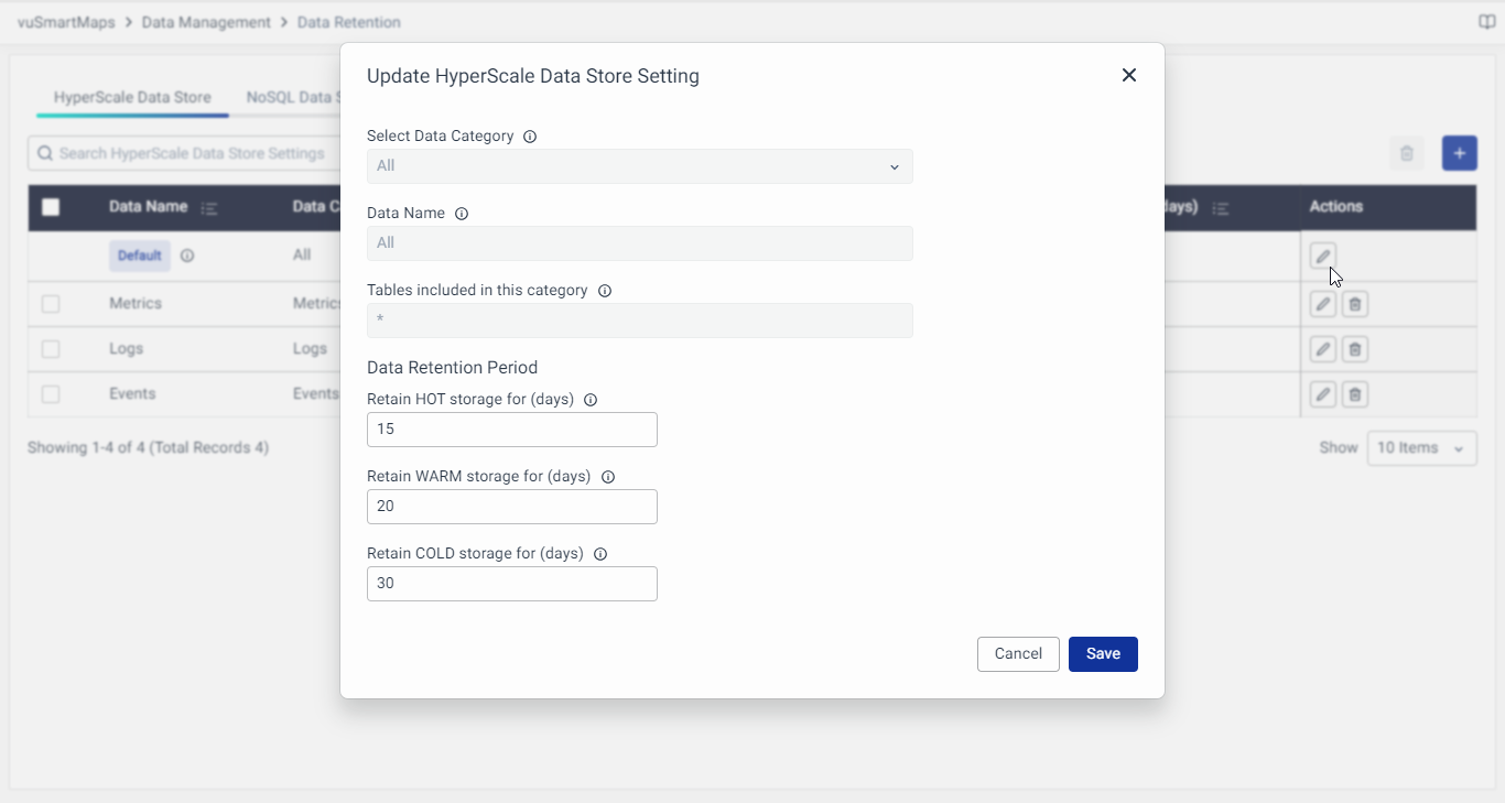 Data Retention Configuration